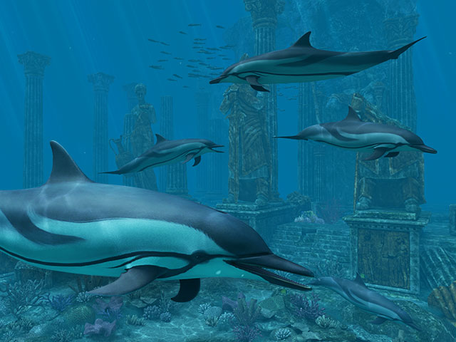 Underwater 3D Screensavers - Dolphins - Atlantis