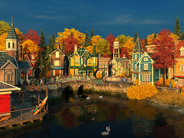 Natur 3D Bildschirmschoner - Fall Village